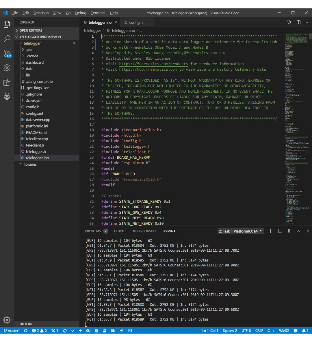 Freematics Blog – Telelogger for Freematics ONE+ upgraded